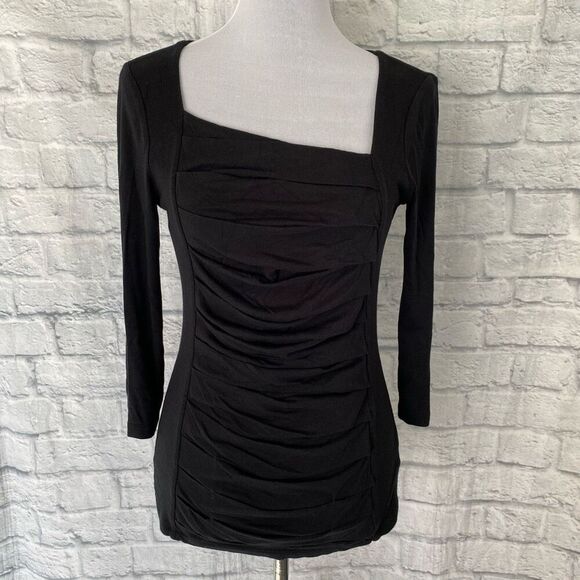 Express | Tops | Expresswomen S Asymmetrical Square Neckline 34 Sleeve ...